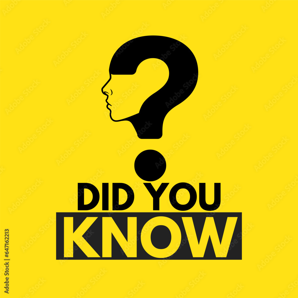 Did you know, question mark and face outline design Stock Vector ...