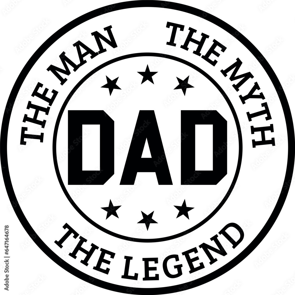 DAD The Man The Myth The Legend SVG Cut File for Cricut and Silhouette ...