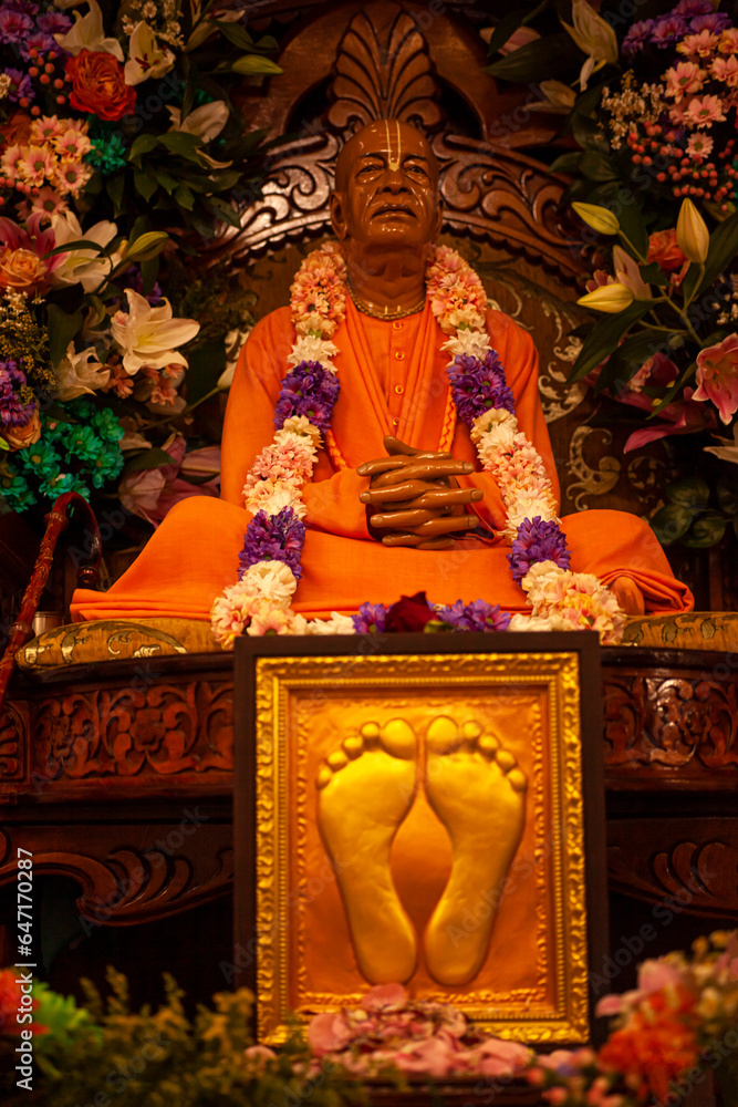 Moscow, Russia, September 7, 2023: Srila Prabhupada murti (statue), the ...