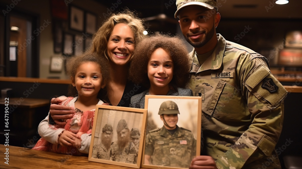 An artistic tribute to military families, featuring spouses and ...