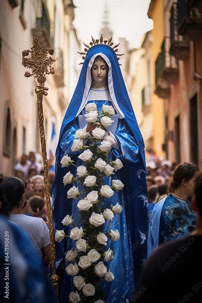 The solemn procession on the Feast of the Immaculate Conception Stock ...
