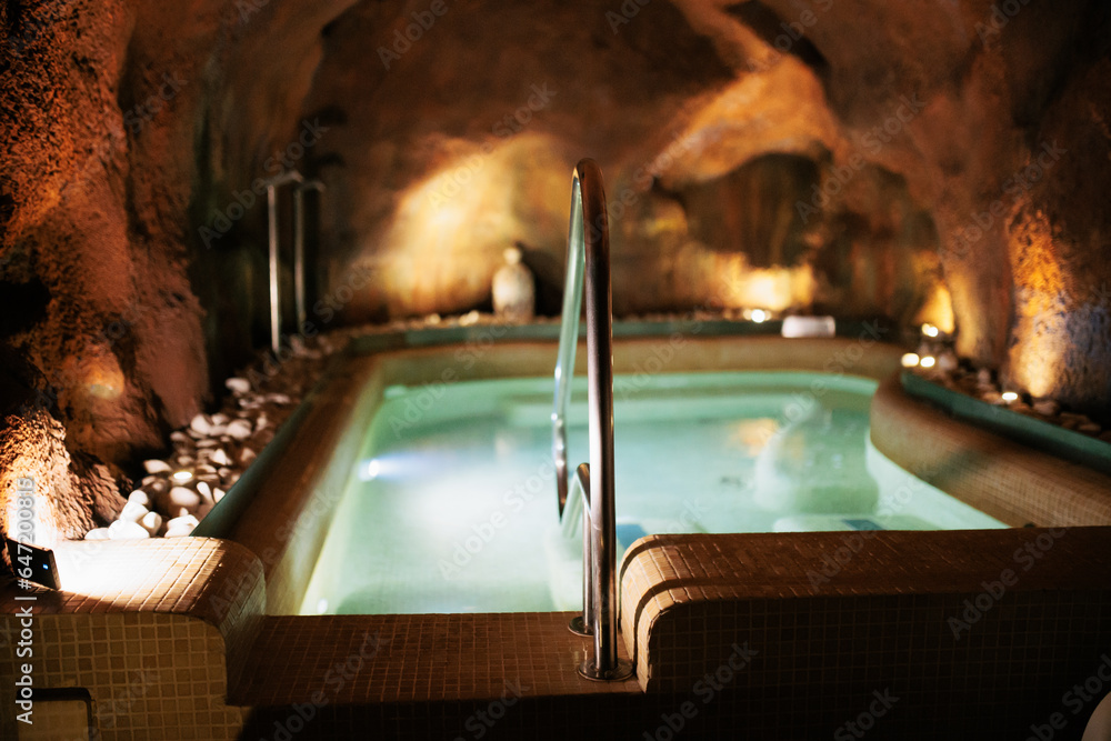 ranquil Cave Pool Spa: Immersing in Serenity and Relaxation Stock Photo ...