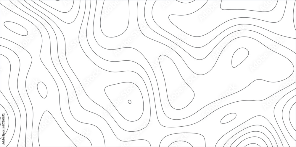 Ocean topographic line map with curvy wave isolines vector illustration ...