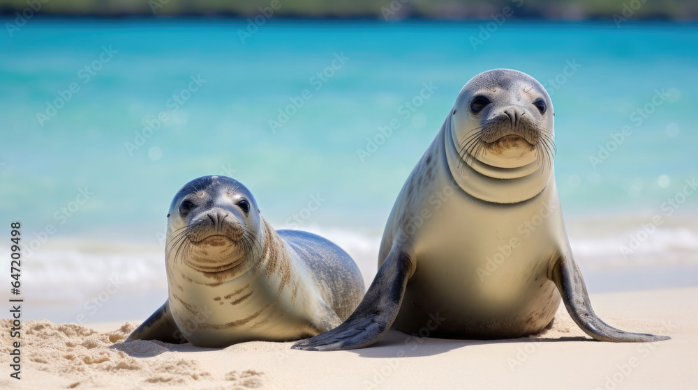 The Hawaiian monk seal (Neomonachus schauinslandi) is an endangered ...