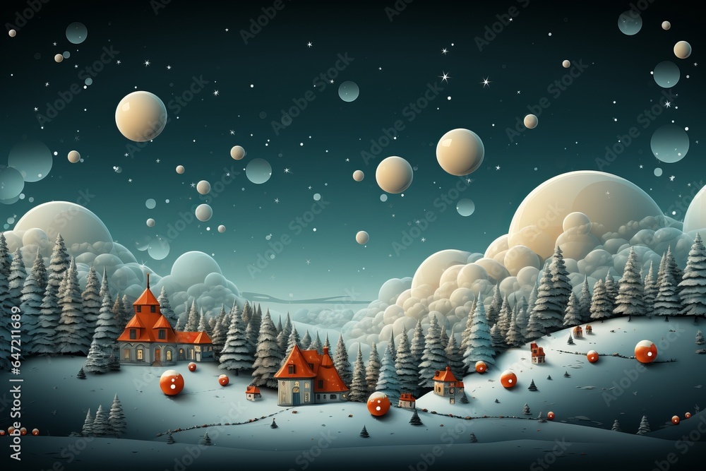 Fond d'écran sur le thème de Noël Stock Illustration | Adobe Stock