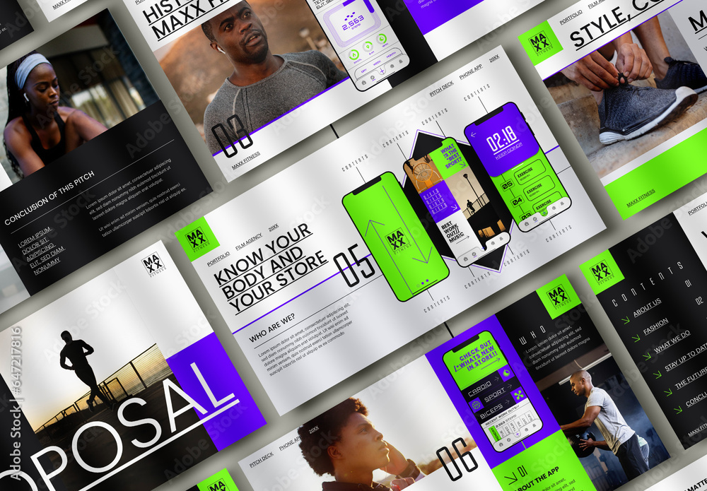 Fitness Company Ui/Ux Presentation Stock Template | Adobe Stock