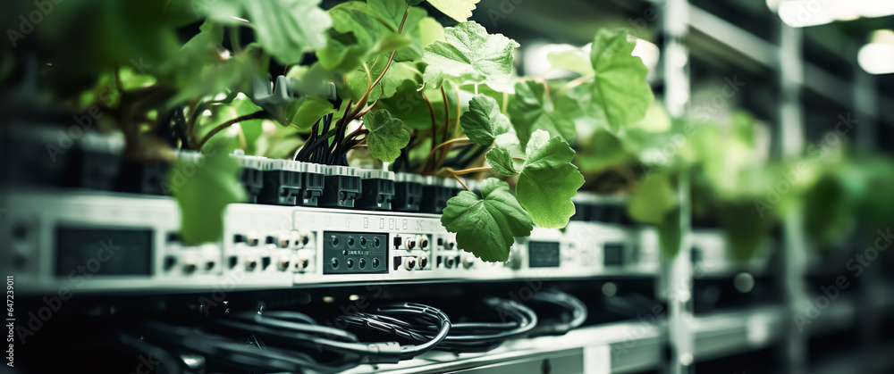 Cloud Technology Or Data Center Storage System With Green Renewable