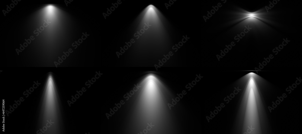 Set of diverse light profiles ready to use in architecture. 3d render ...
