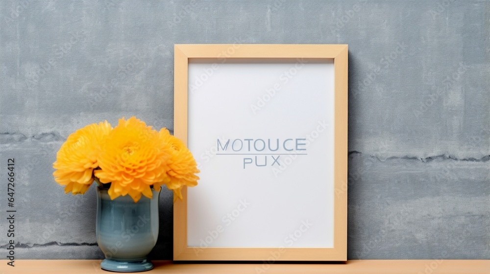 Blue Frame Mock Up, Digital MockUp, Display Mockup, Sea Styled Stock ...