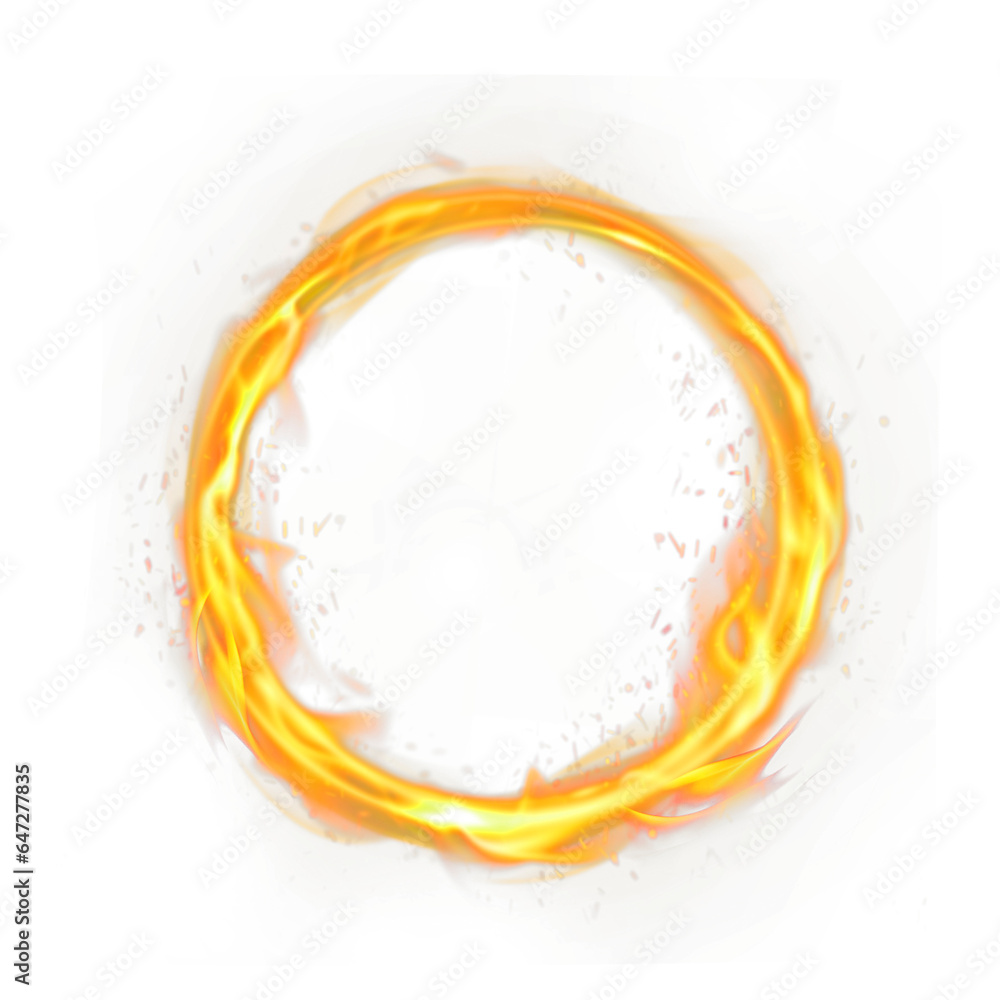 Circle of Fire on transparent background, Ring fire flame frame, Ring ...