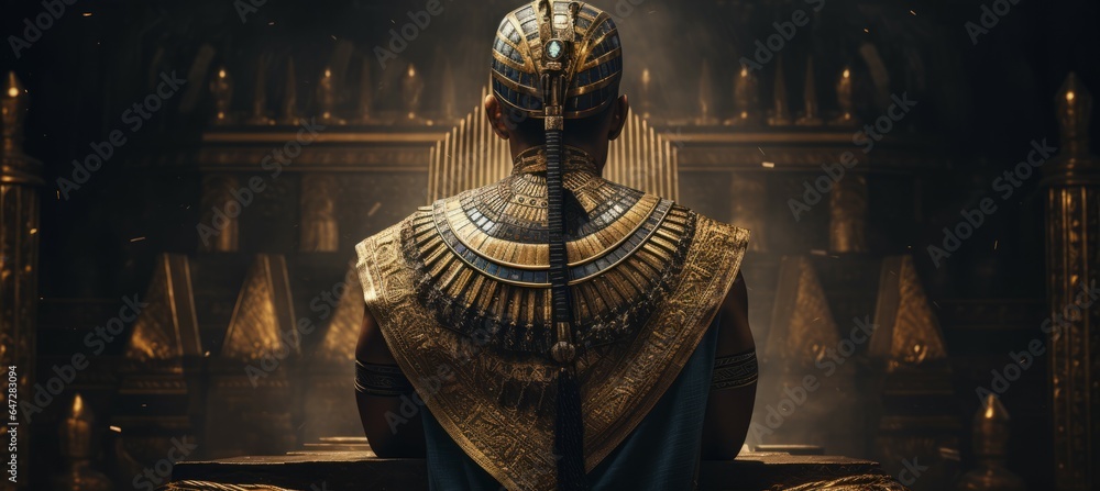 Ancient Egypt leader at the temple. Generative AI technology. Stock ...