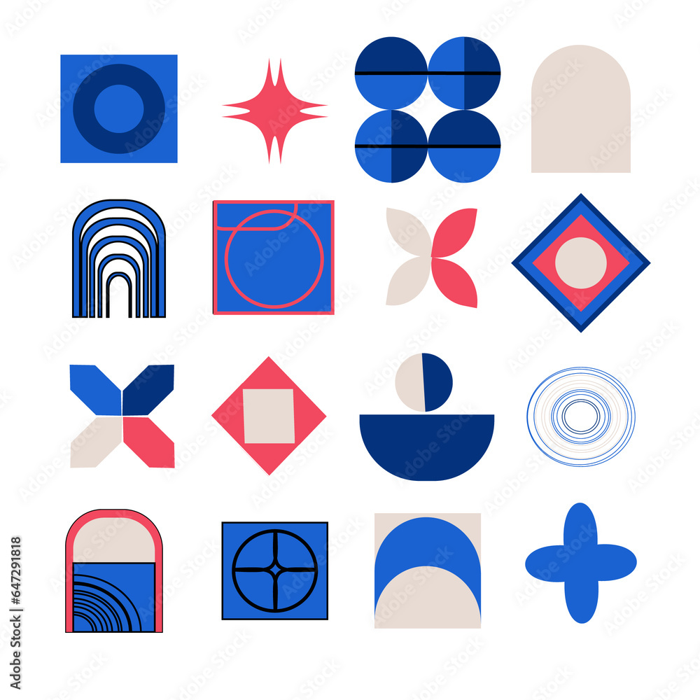 Geometry abstract print design. Elements, set for banner, flyer ...