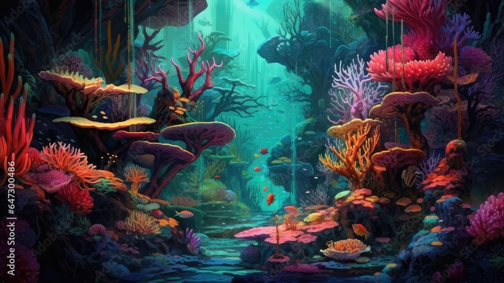 Exploring a Surreal Underwater World. Sea Creatures, Coral Reefs, and ...
