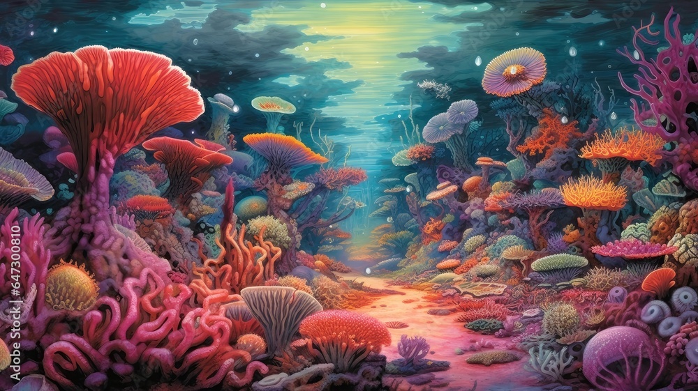 Exploring a Surreal Underwater World. Sea Creatures, Coral Reefs, and ...