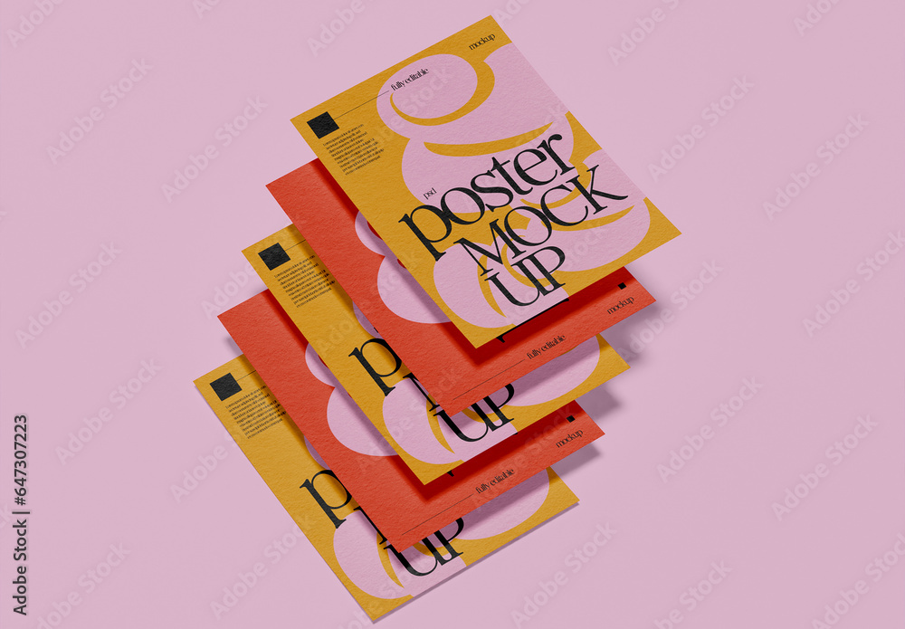 Rectangular Poster Layout Mockup Stock Template | Adobe Stock