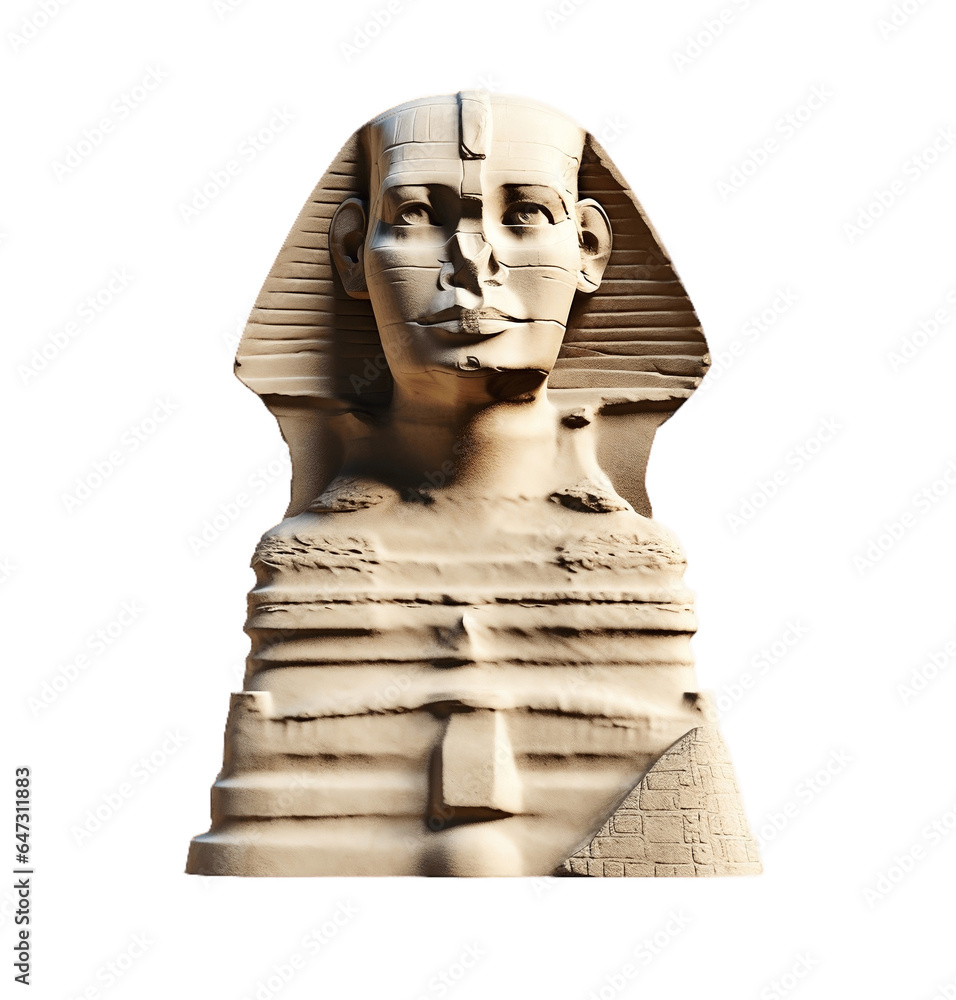 Sphinx of the Great Pyramid of Giza on transparent background PNG Stock ...
