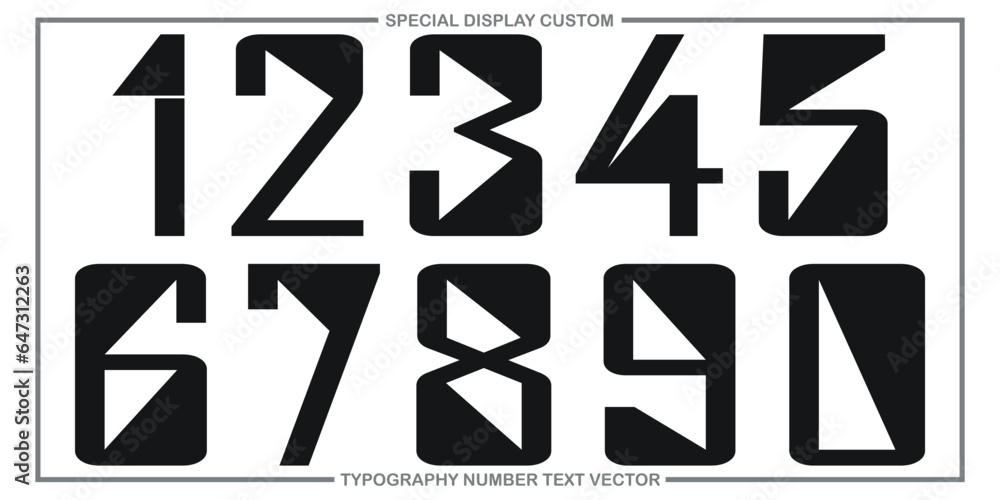 assorted digital custom vector numbers. minimum. Color gradation. Dark ...
