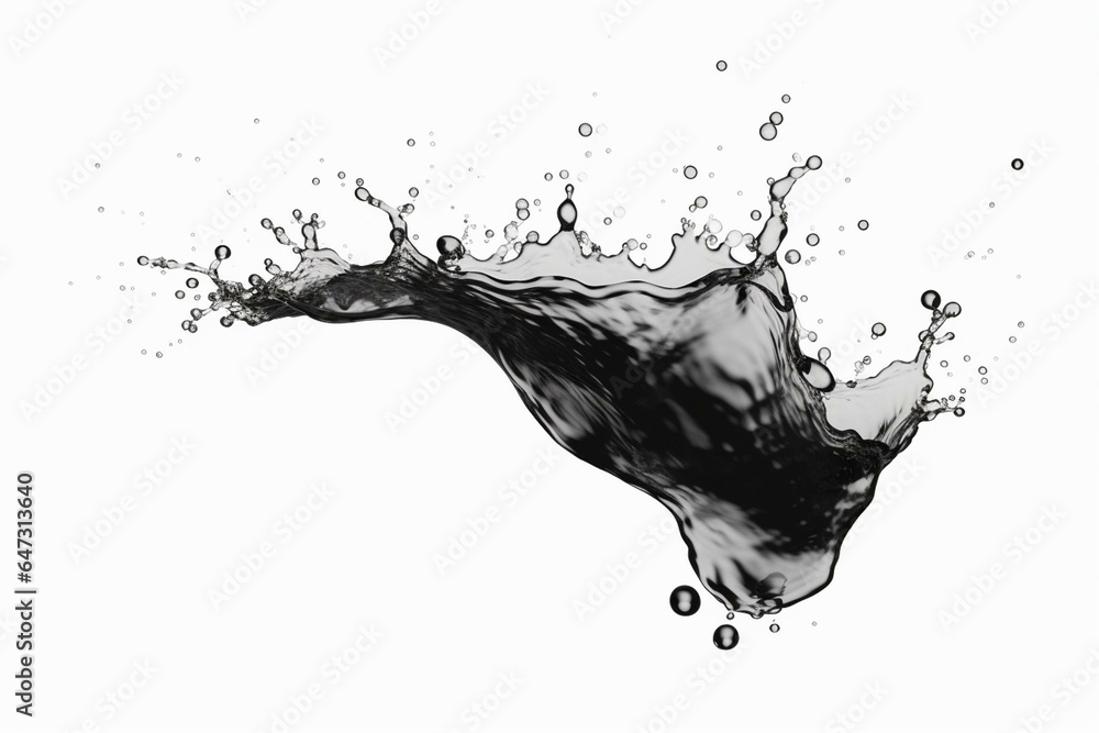 A standalone black splash on transparent background. A high-quality ...