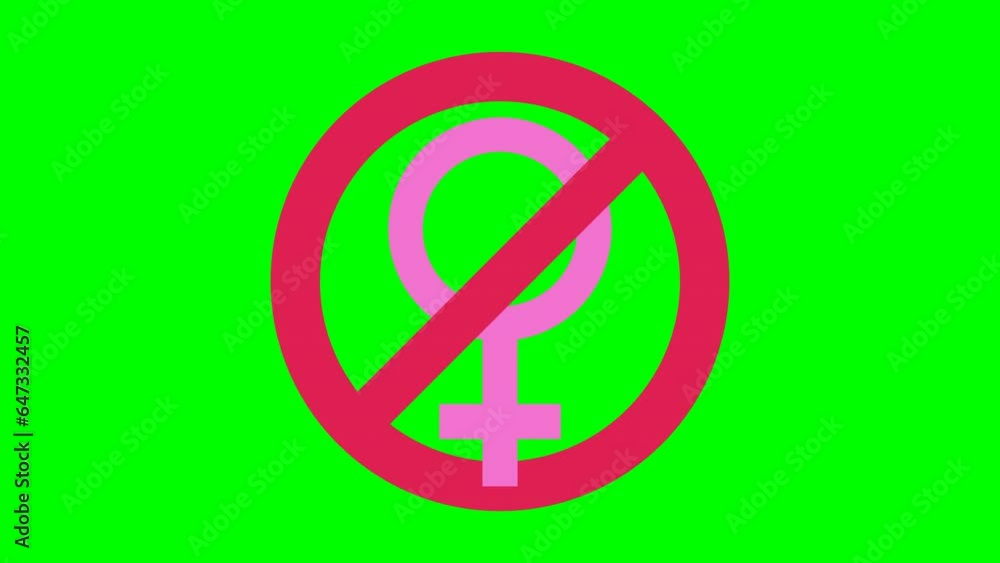 Animation of appearance and disappearance of ban crossed out pink ...