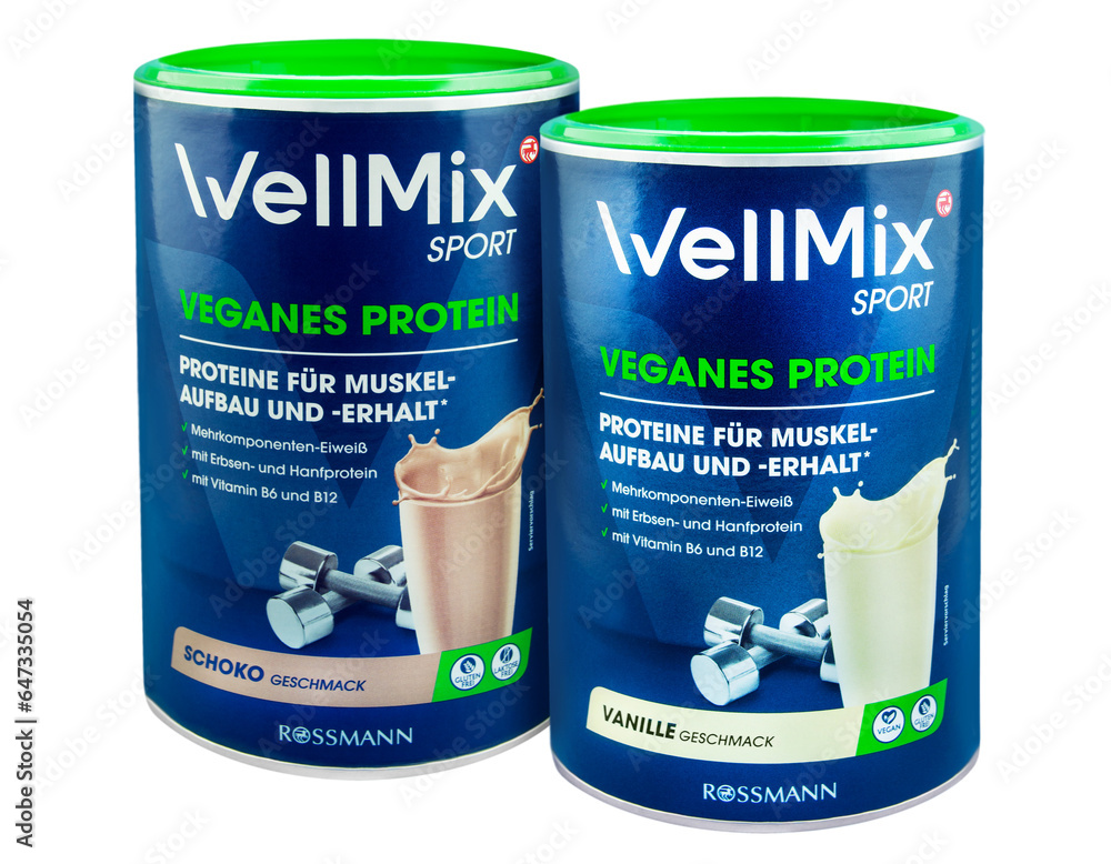 Wellmix Sport Shake Veganes Protein 2 Sorten Schokolade und Vanille ...