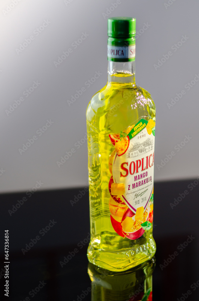 LONDON, UK - 07 SEPTEMBER 2023 Soplica Mango with Passion Fruit is a ...