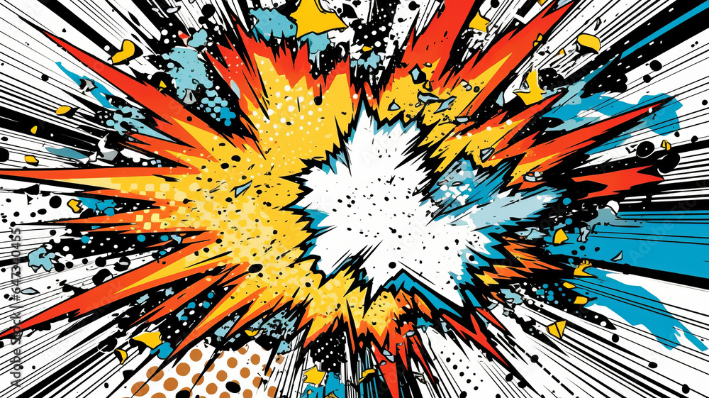 Comic Explosion Png - Comic Book Explosion Png generative ai Stock ...