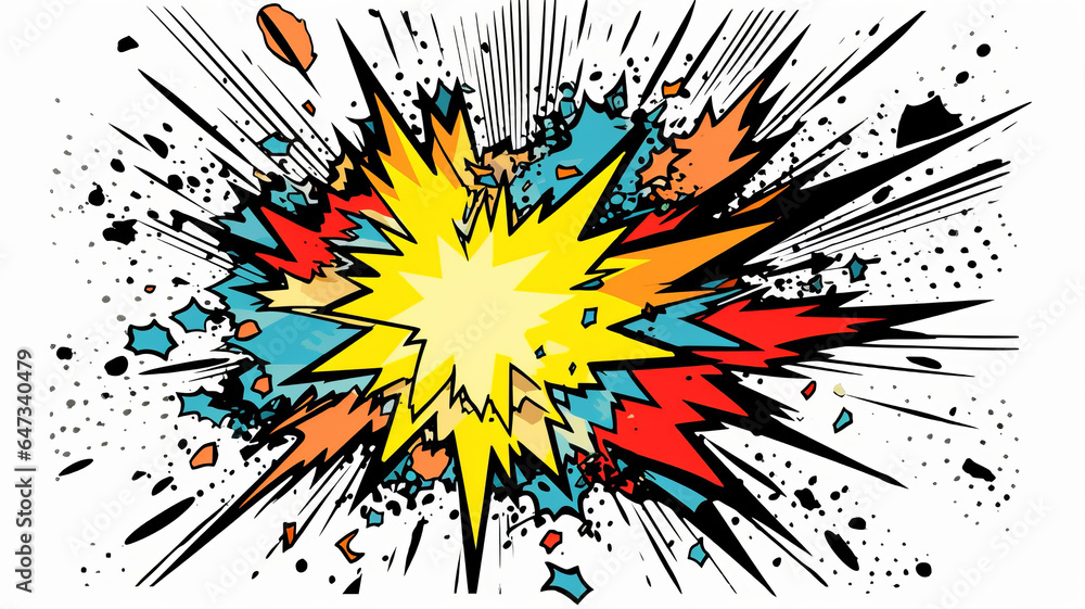 Comic Explosion Png - Comic Book Explosion Png generative ai Stock ...