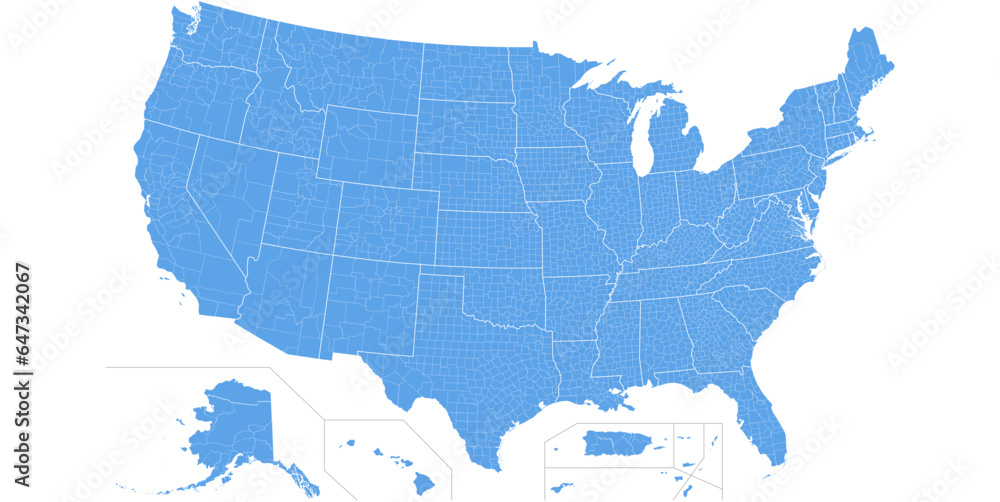 Poster USA, United States Country in North America Map. Vector file SVG ...