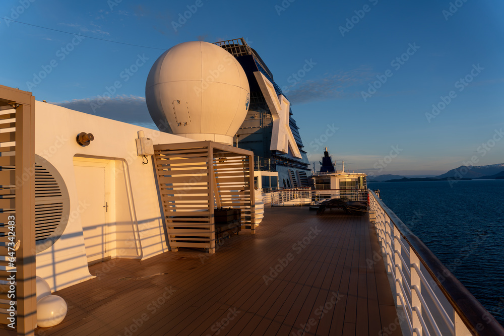 Celebrity Millennium cruise ship. Large X on the funnel or smoke stack ...