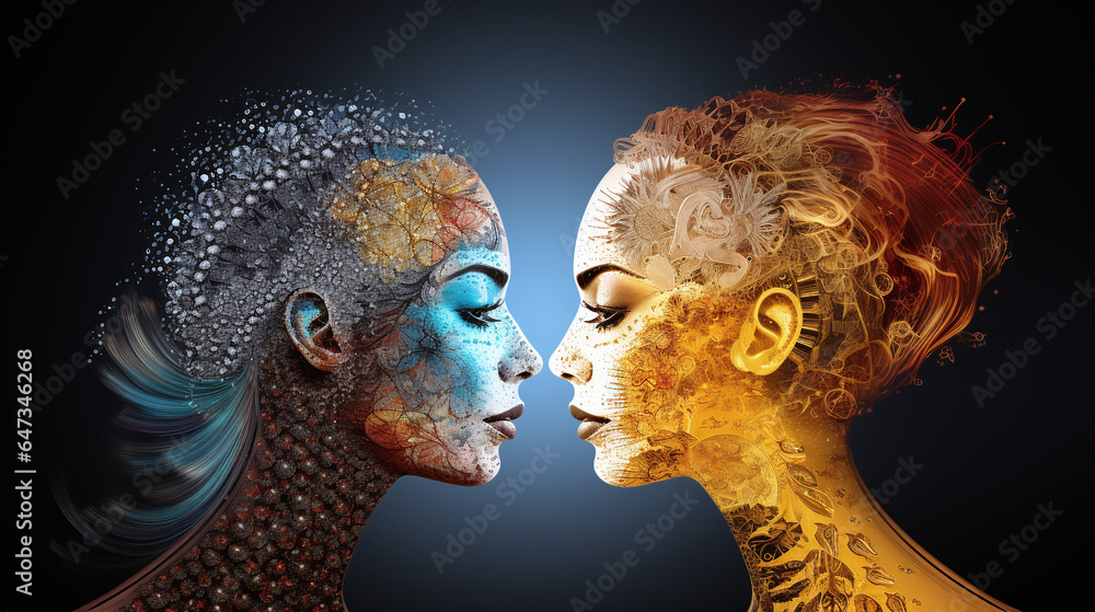 Exploring the duality of personality traits Stock Illustration | Adobe ...