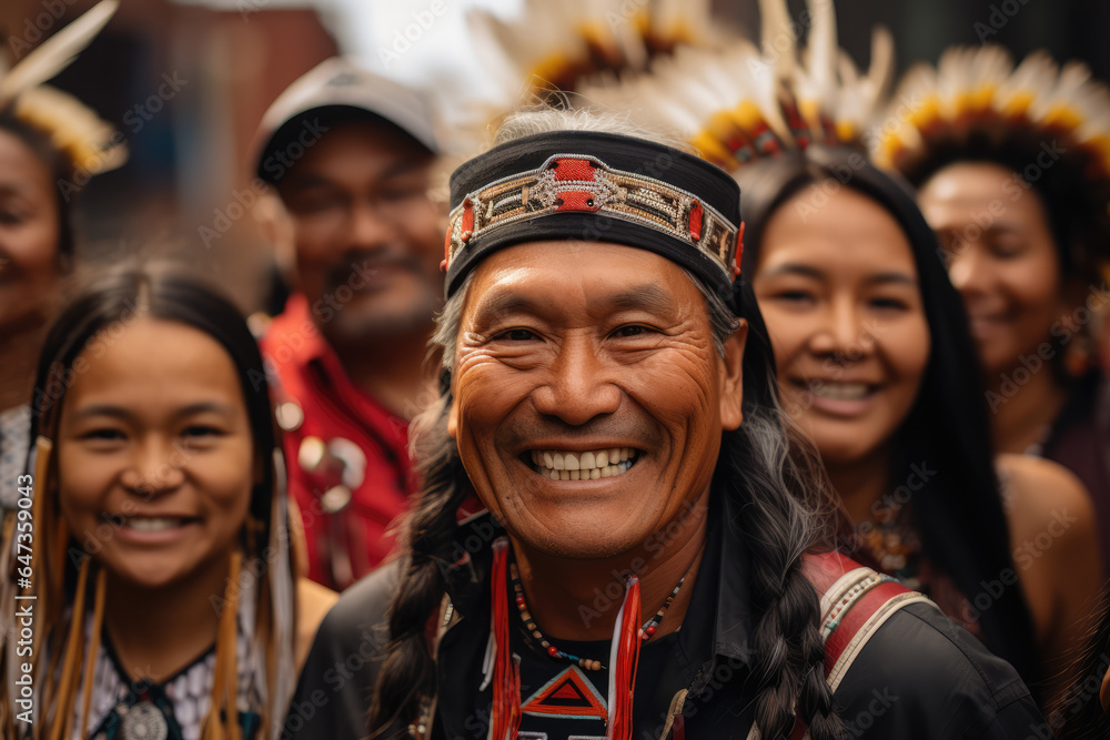 An indigenous community celebrating a language revitalization event ...