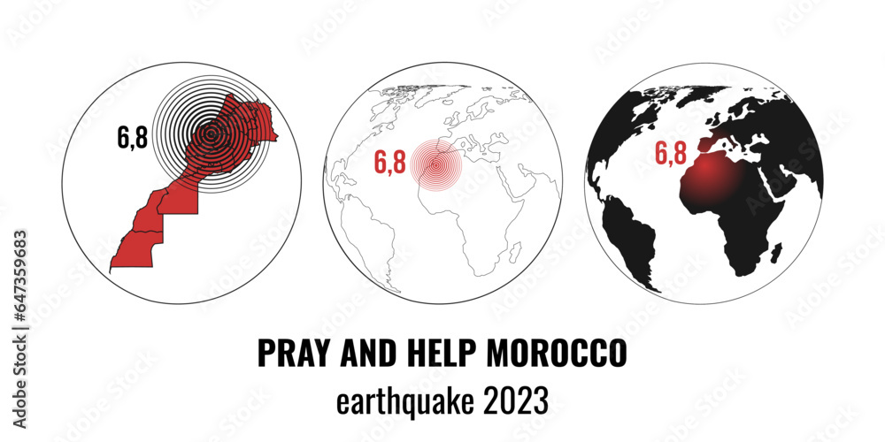 Morocco earthquake. Major earthquake in Morocco on September 9 2023. A ...