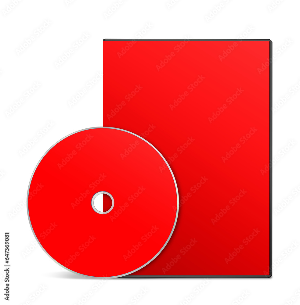DVD box blank template red for presentation layouts and design. 3D ...