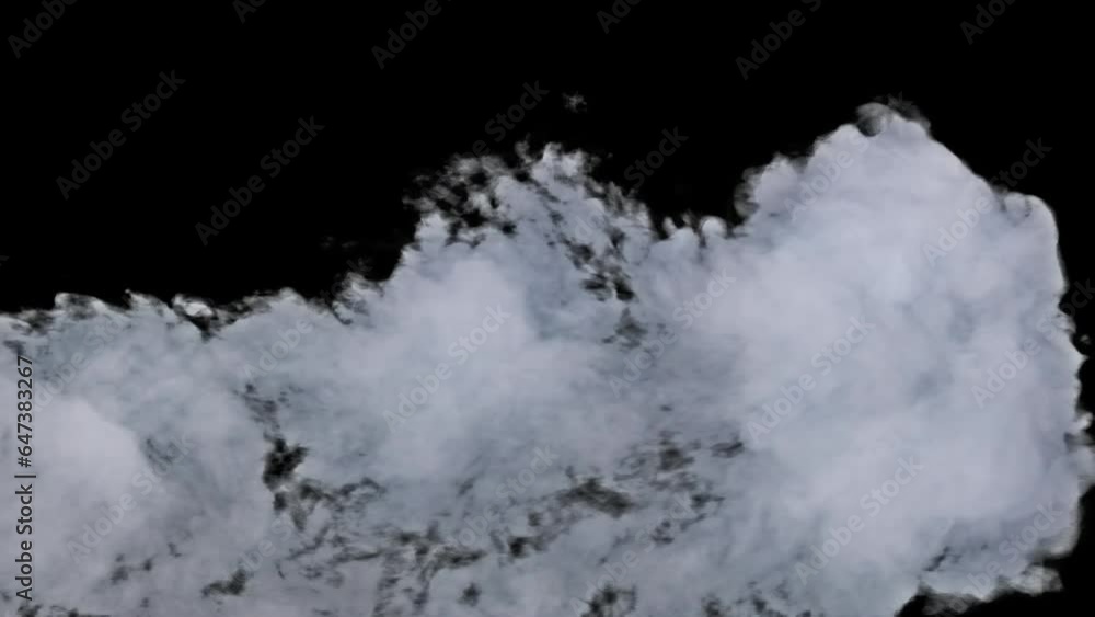 Jet stream of smoke or vapor with alpha channel, slow motion. Explosion ...