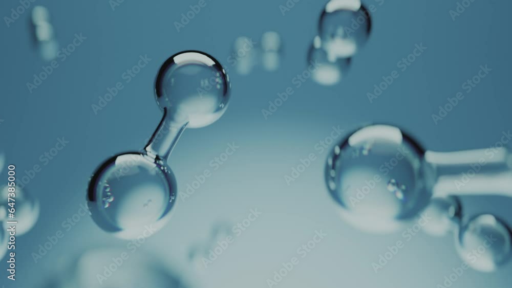 Multiple shiny hydrogen, h2, oxygen, o2, or nitrogen, n2 gas particles ...