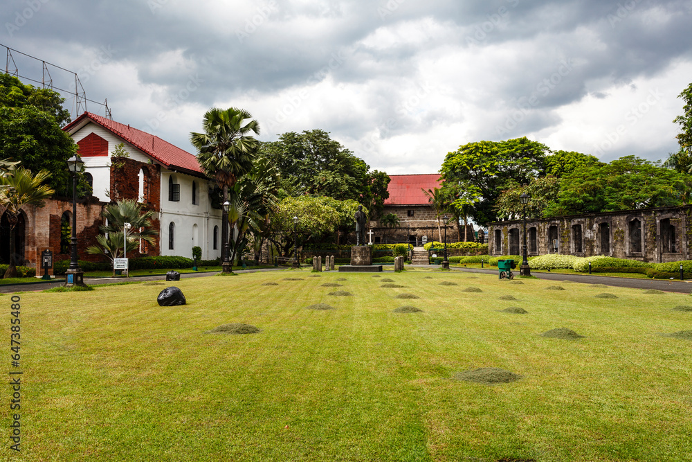 Ruined buildings inside Fort Santiago, Intramuros, Manila, Philippines ...