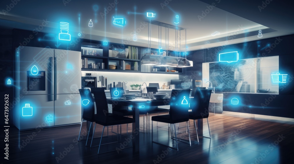 smart home environment with interconnected devices, showing the ...