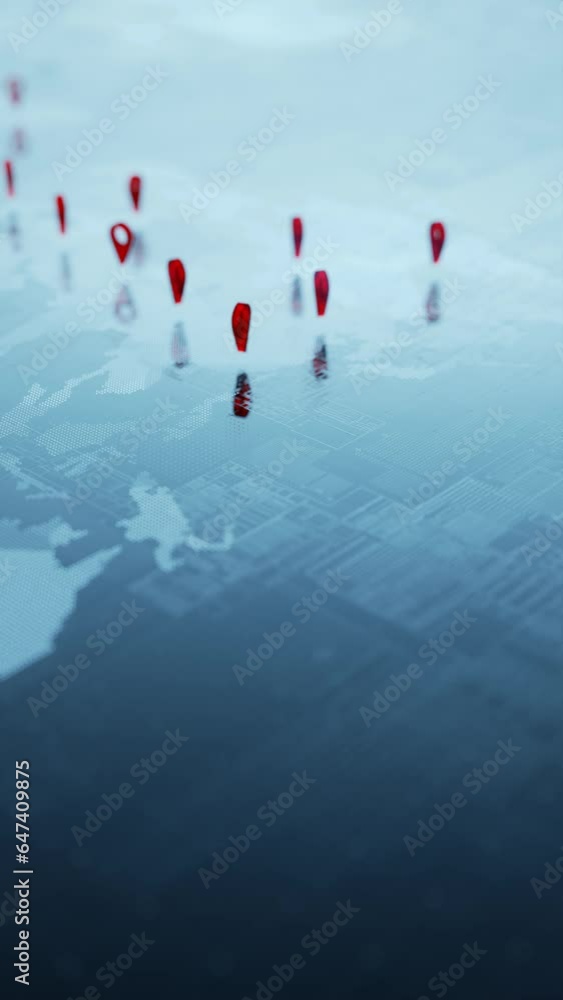 Network connection and global positioning system (GPS) concept. World ...