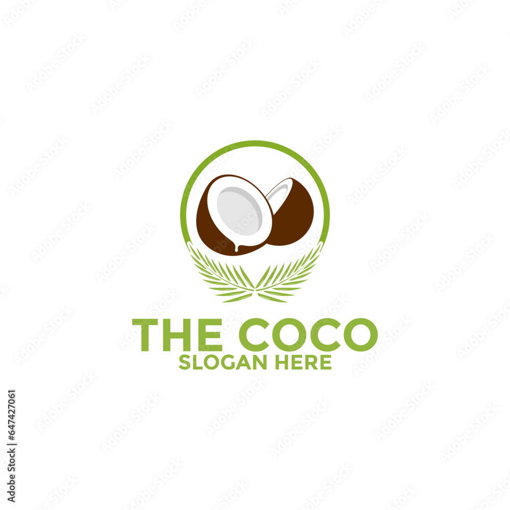 Coconut logo vector template, Creative Coconut logo design concepts ...
