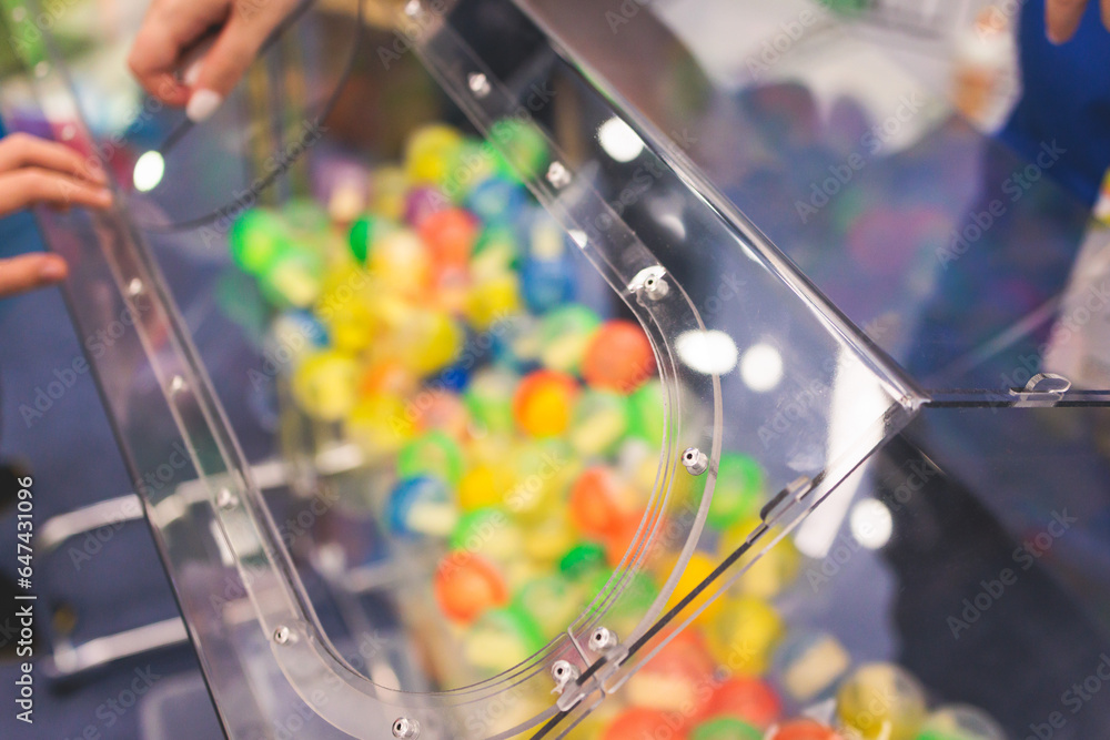 Process of prize drawings, extracting a winning numbers of lottery ...