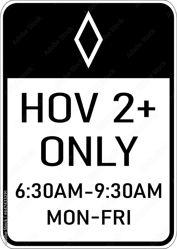 Transparent PNG of a Vector graphic of a usa High Occupancy Lane ...