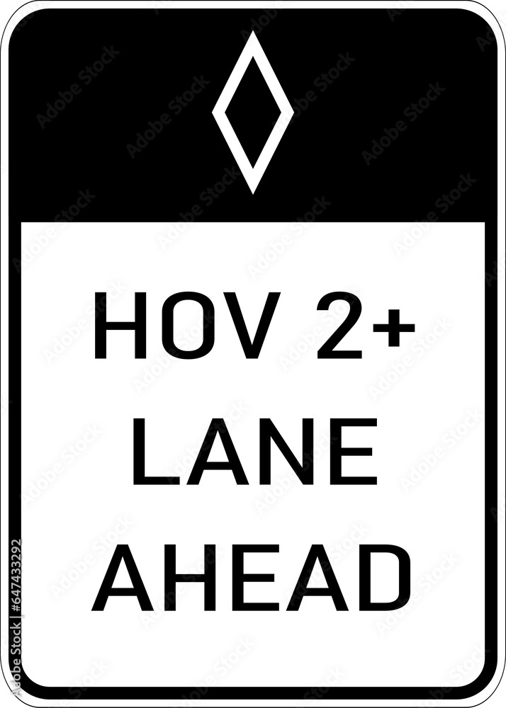 Transparent PNG of a Vector graphic of a usa High Occupancy Lane Ahead ...