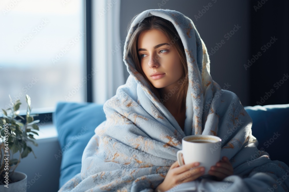 The ill person feels sick, has a cold, a virus. fever, runny nose, sore ...