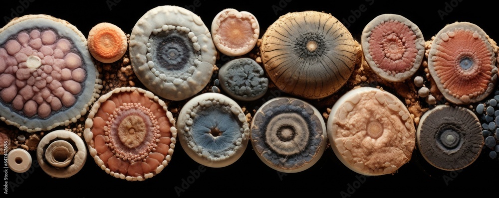 A microscopic view of foraminifera shells in ocean sediment, each a ...