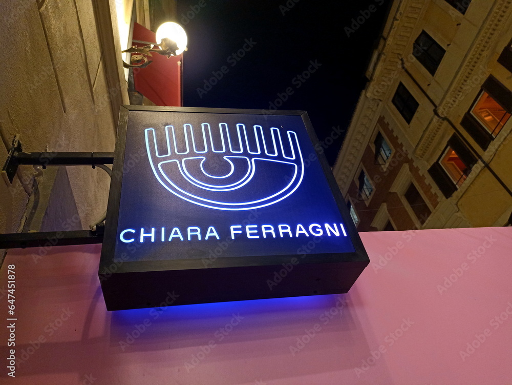 logo of the new store soon to open by the influencer CHIARA FERRAGNI ...