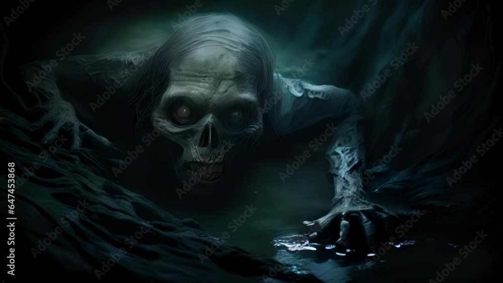 A petrified body casts a creepily unearthly glow staring wideeyed into ...