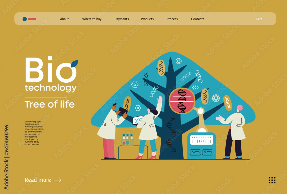 Bio Technology, Tree of life - modern flat vector concept illustration ...