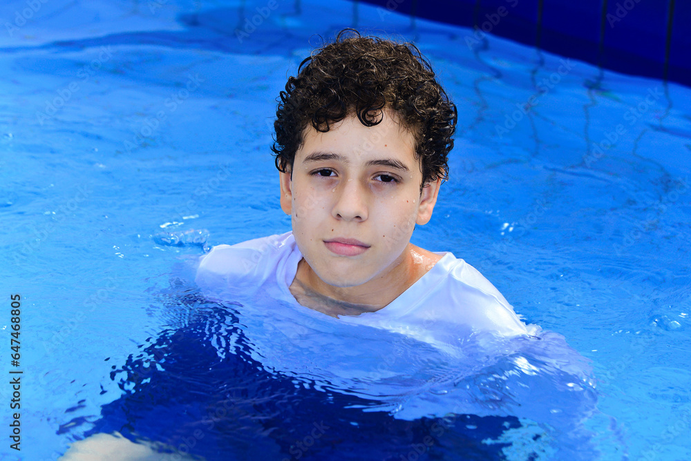 man in swimming pool, child in swimming pool, child in pool, boy in ...