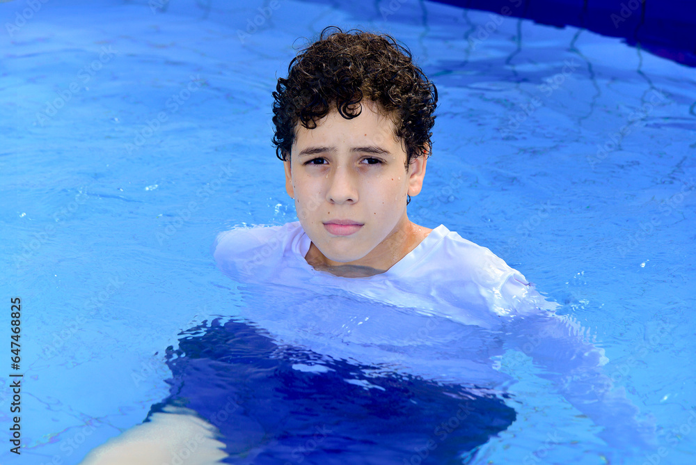 man in swimming pool, child in swimming pool, child in pool, boy in ...