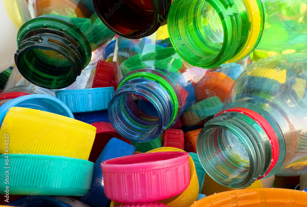 Plastic Recycling. Water bottles and plastic Bottle Caps for Recycling ...